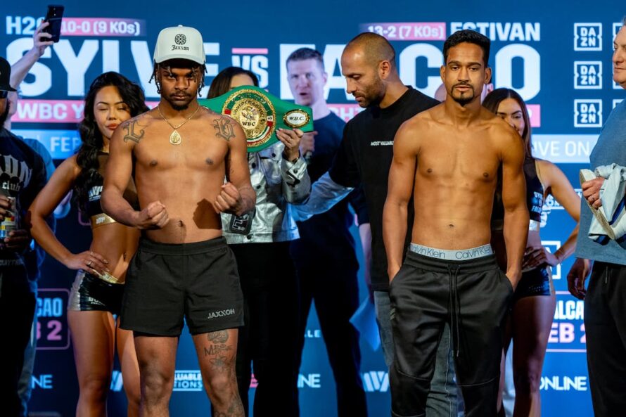 Ashton Sylve vs Estivan Falcao - MVP 5 weigh-in & faceoff photos - FIGHTMAG