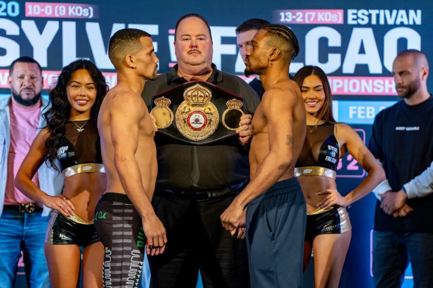 Ashton Sylve vs Estivan Falcao - MVP 5 weigh-in & faceoff photos