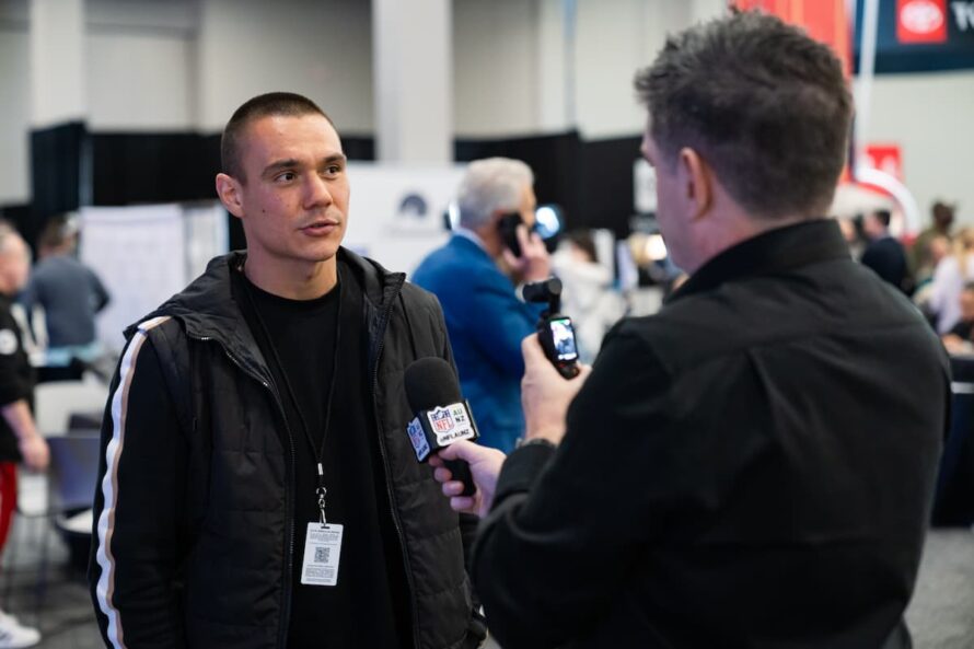 Photos: Tim Tszyu hits Radio Row in Las Vegas ahead of Super Sunday ...
