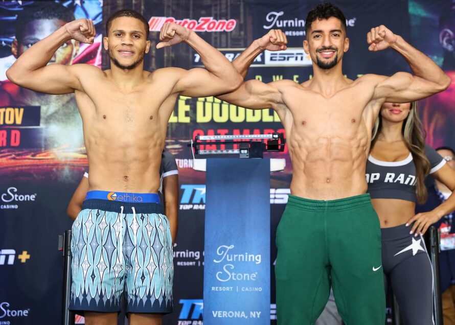 Otabek Kholmatov vs Raymond Ford weigh-in photos - FIGHTMAG