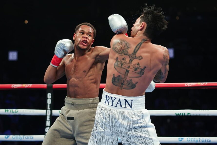Photos: Ryan Garcia drops Devin Haney multiple times, edges by majority ...