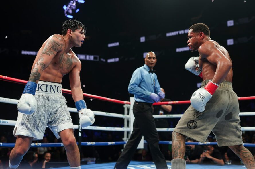 Photos: Ryan Garcia drops Devin Haney multiple times, edges by majority ...