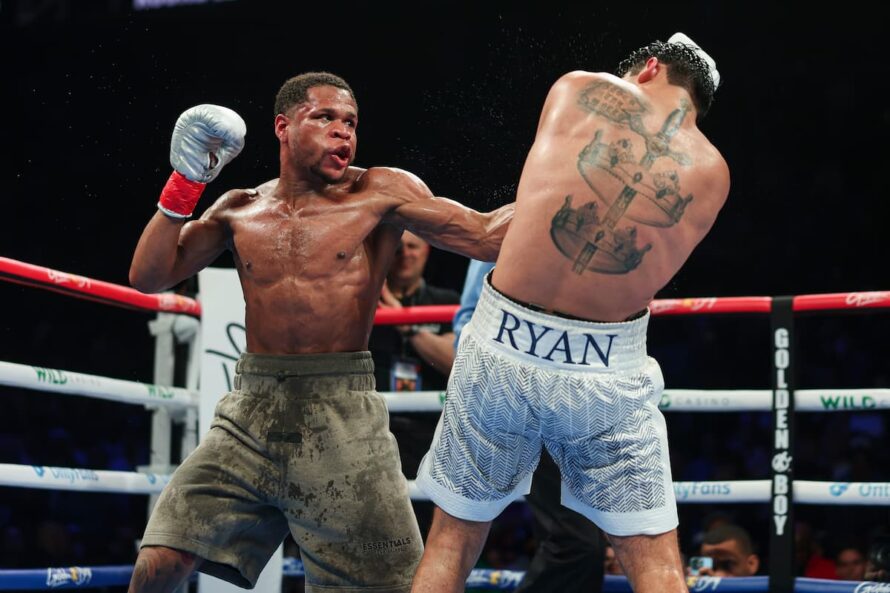Photos: Ryan Garcia drops Devin Haney multiple times, edges by majority ...