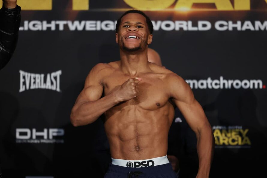 Photos: Devin Haney, Ryan Garcia tip the scales & go face to face in ...