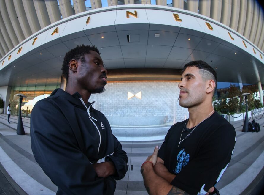 Photos: Richardson Hitchins vs Gustavo Daniel Lemos first Fight Week faceoff - FIGHTMAG