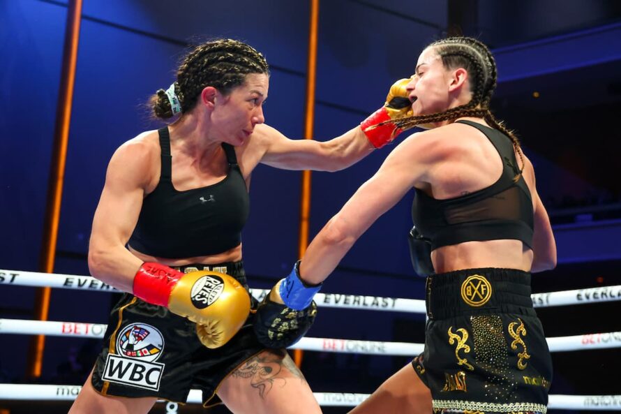 Skye Nicolson earns world title by decision against Sarah Mahfoud ...