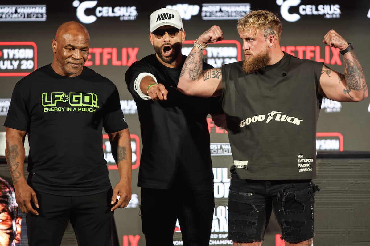 Photos: Jake Paul & Mike Tyson go face to face at press conference in Arlington, TX - FIGHTMAG