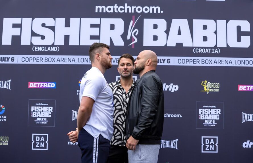 Photos: Johnny Fisher & Alen Babic preview their fight & go face to ...