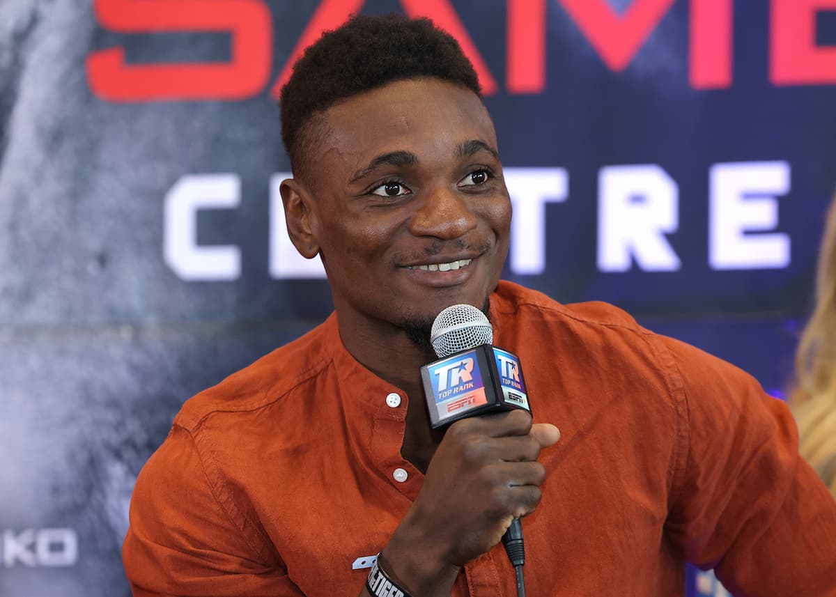 Photos: Christian Mbilli vs Sergiy Derevyanchenko final press ...