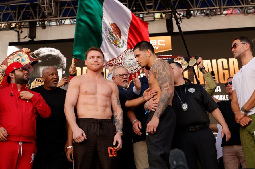 Photos: Canelo Alvarez vs Edgar Berlanga on weight for 168 lbs title in ...