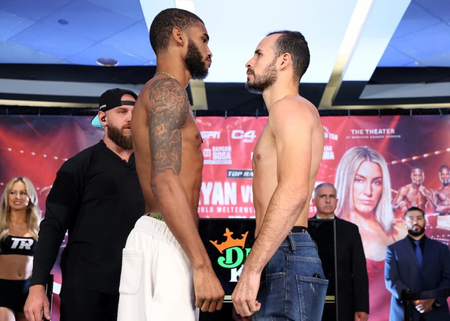 Photos: Sandy Ryan vs Mikaela Mayer on weight for 147 lbs title in New ...