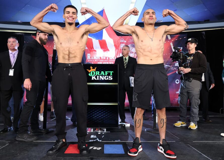 Photos: Sandy Ryan vs Mikaela Mayer on weight for 147 lbs title in New ...