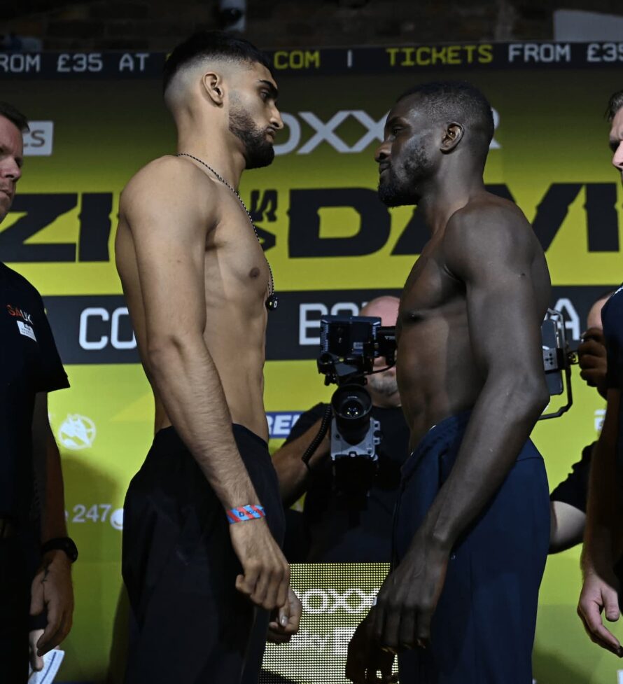 Photos: Adam Azim vs Ohara Davies on weight for 140 lbs showdown in ...