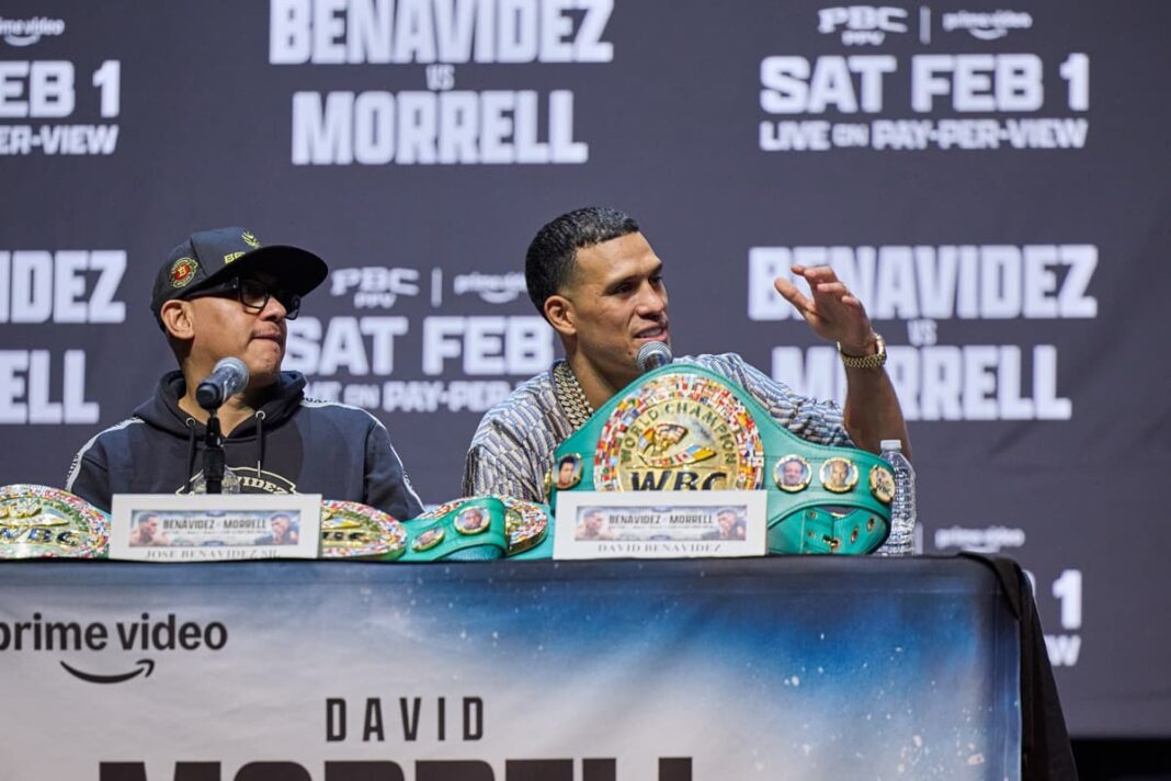 Photos: David Benavidez vs David Morrell first face-off - FIGHTMAG