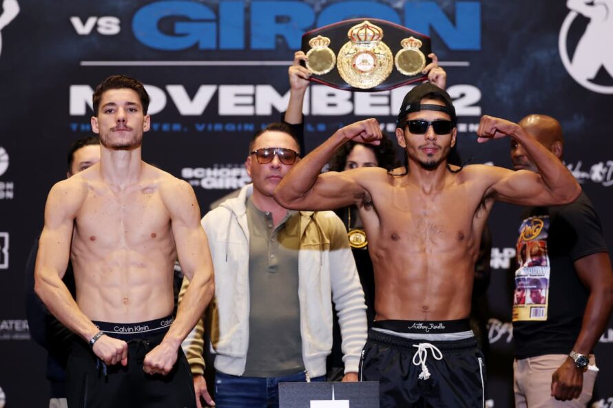 Photos: Floyd Schofield vs Rene Tellez Giron on weight for 135 lbs bout ...