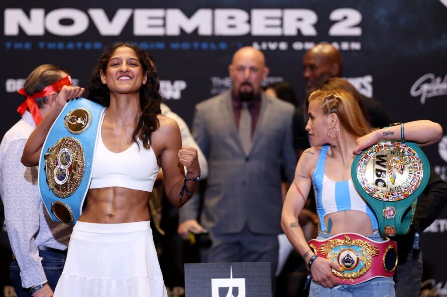 Photos: Floyd Schofield vs Rene Tellez Giron on weight for 135 lbs bout ...