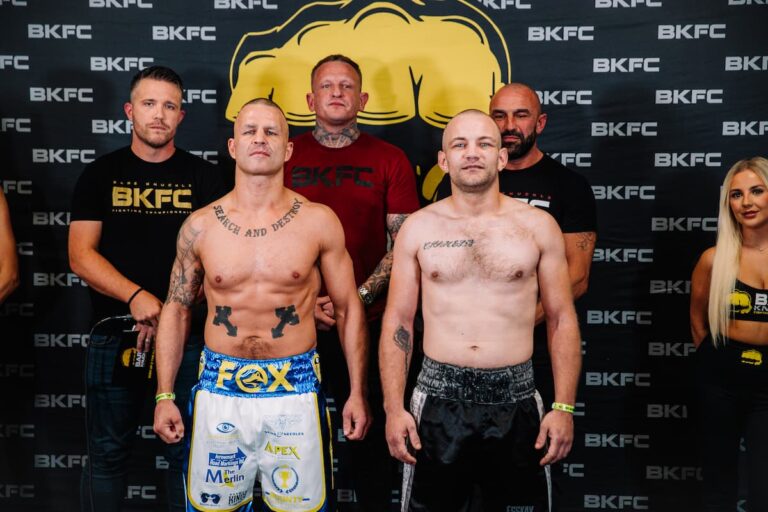 BKFC 68 weigh-in photos: Anthony Faulkner vs Dawid Oskar official in ...