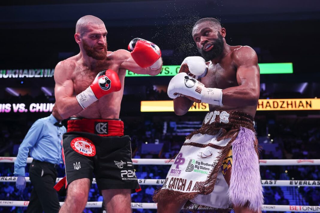 Photos: Jaron Ennis knocks Karen Chukhadzhian down, wins rematch by ...