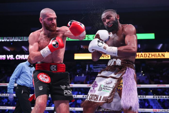 Photos: Jaron Ennis knocks Karen Chukhadzhian down, wins rematch by ...