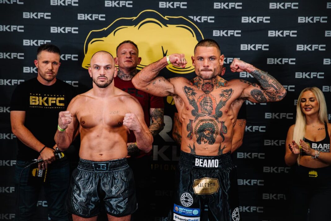 BKFC 68 weigh-in photos: Anthony Faulkner vs Dawid Oskar official in ...