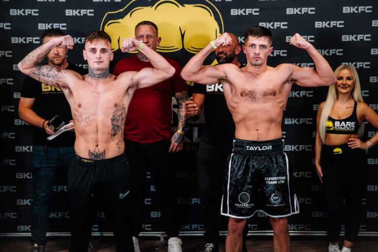 BKFC 68 weigh-in photos: Anthony Faulkner vs Dawid Oskar official in ...