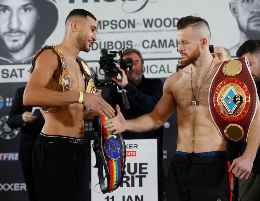 Photos: Callum Simpson vs Steed Woodall on weight in Sheffield, England ...