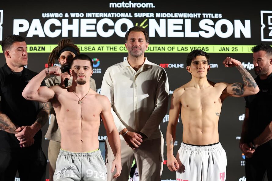 Photos: Diego Pacheco vs Steven Nelson on weight for 168 lbs bout in ...