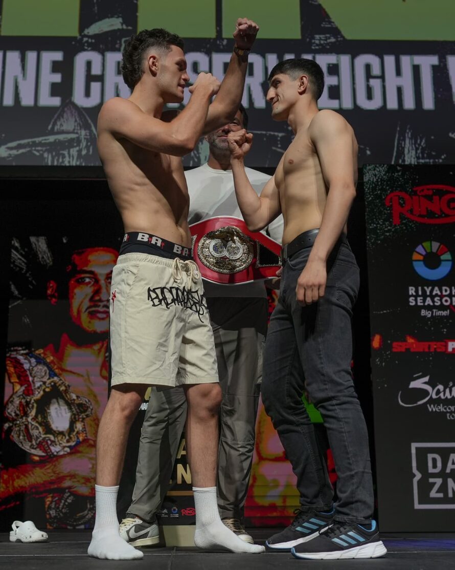 Photos: Jai Opetaia vs David Nyika on weight for 200 lbs title - FIGHTMAG