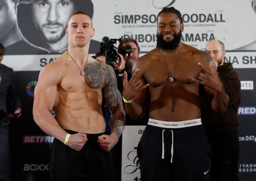 Photos: Callum Simpson vs Steed Woodall on weight in Sheffield, England ...