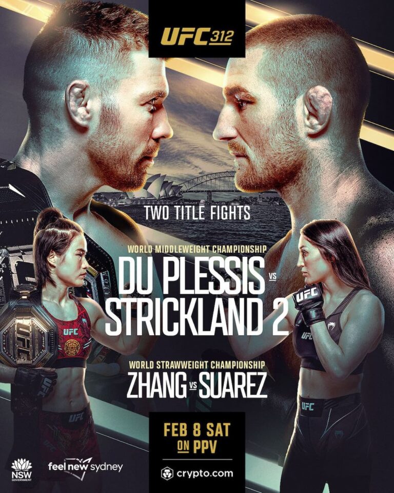 UFC 312 poster revealed for two title fights in Sydney, Australia ...