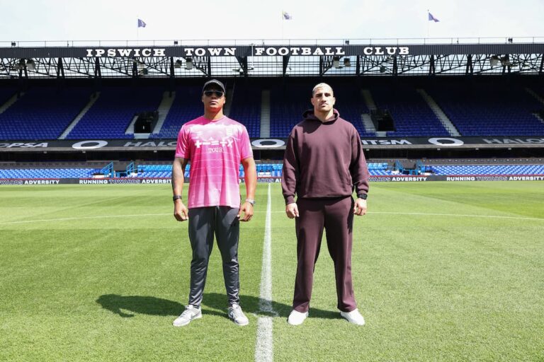 Photos: Fabio Wardley vs Justis Huni first face-off ahead of boxing ...