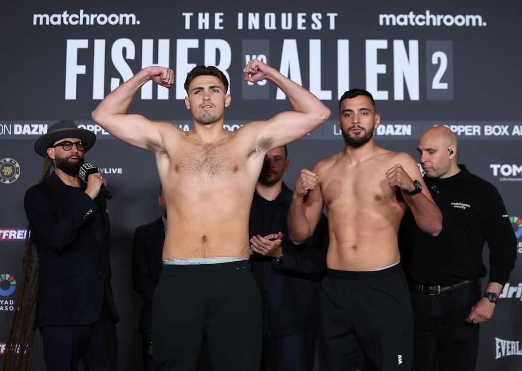 Photos: Johnny Fisher vs David Allen on weight for heavyweight rematch ...