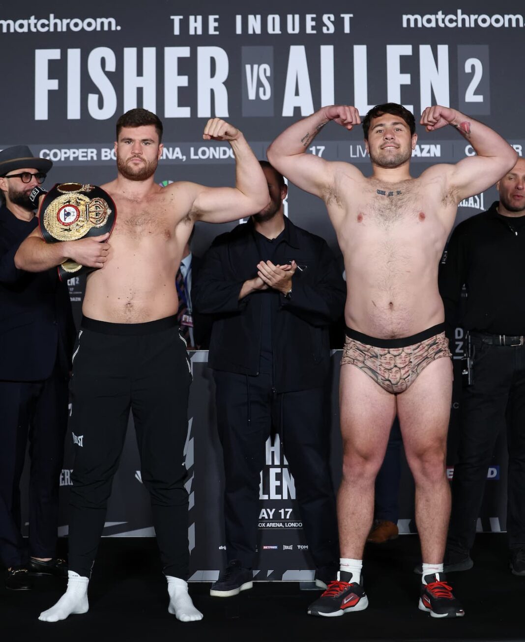 Photos: Johnny Fisher vs David Allen on weight for heavyweight rematch ...