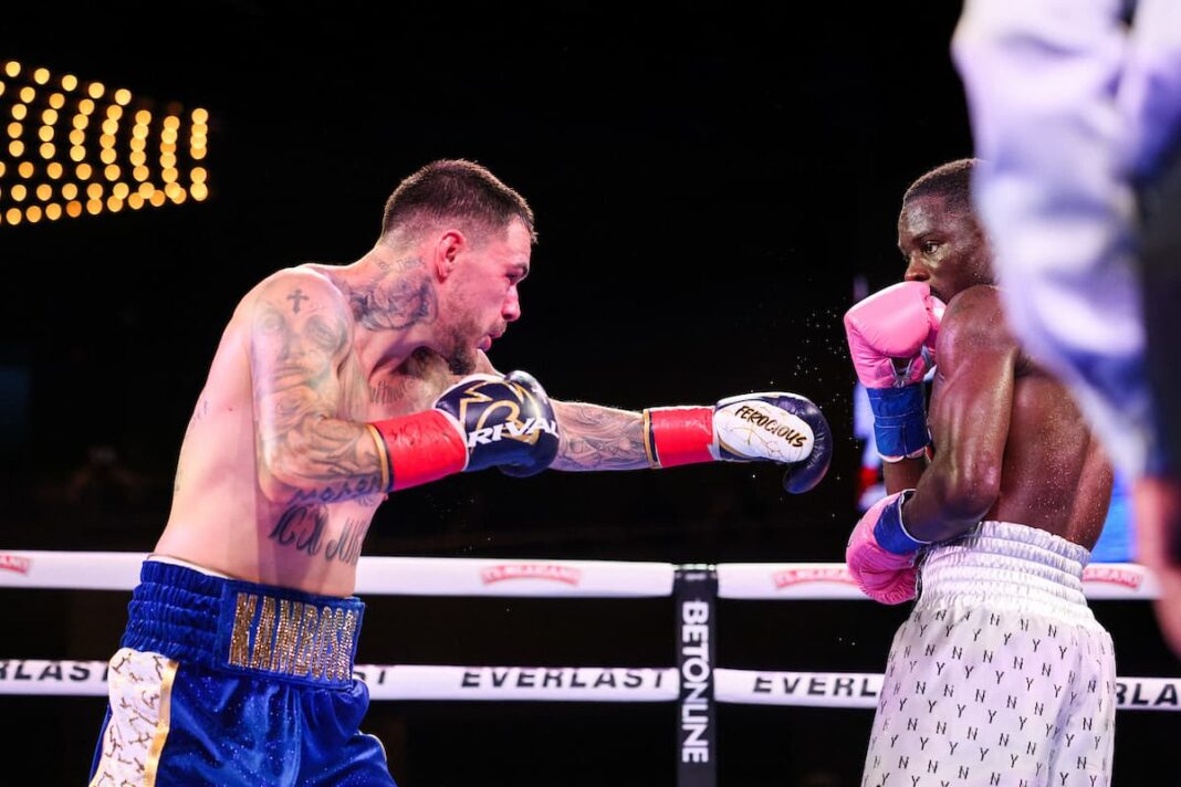 Photos: Richardson Hitchins drops & stops George Kambosos Jr to retain ...