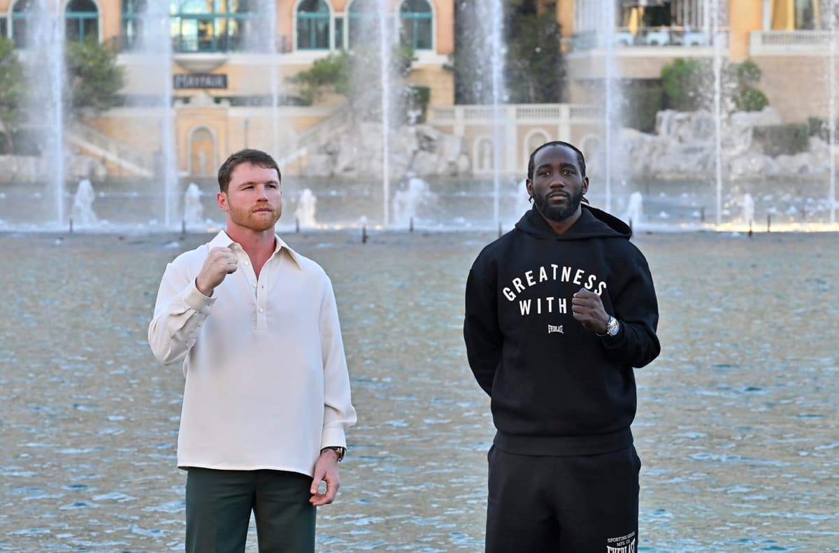 Photos: Canelo Alvarez and Terence Crawford face off at Fountains of ...
