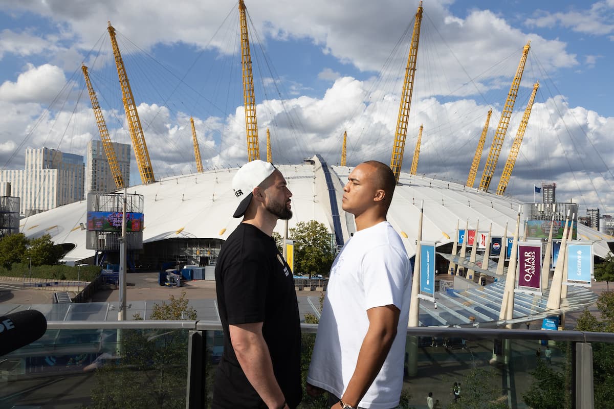 Photos: Joseph Parker and Fabio Wardley face off outside The O2 - FIGHTMAG