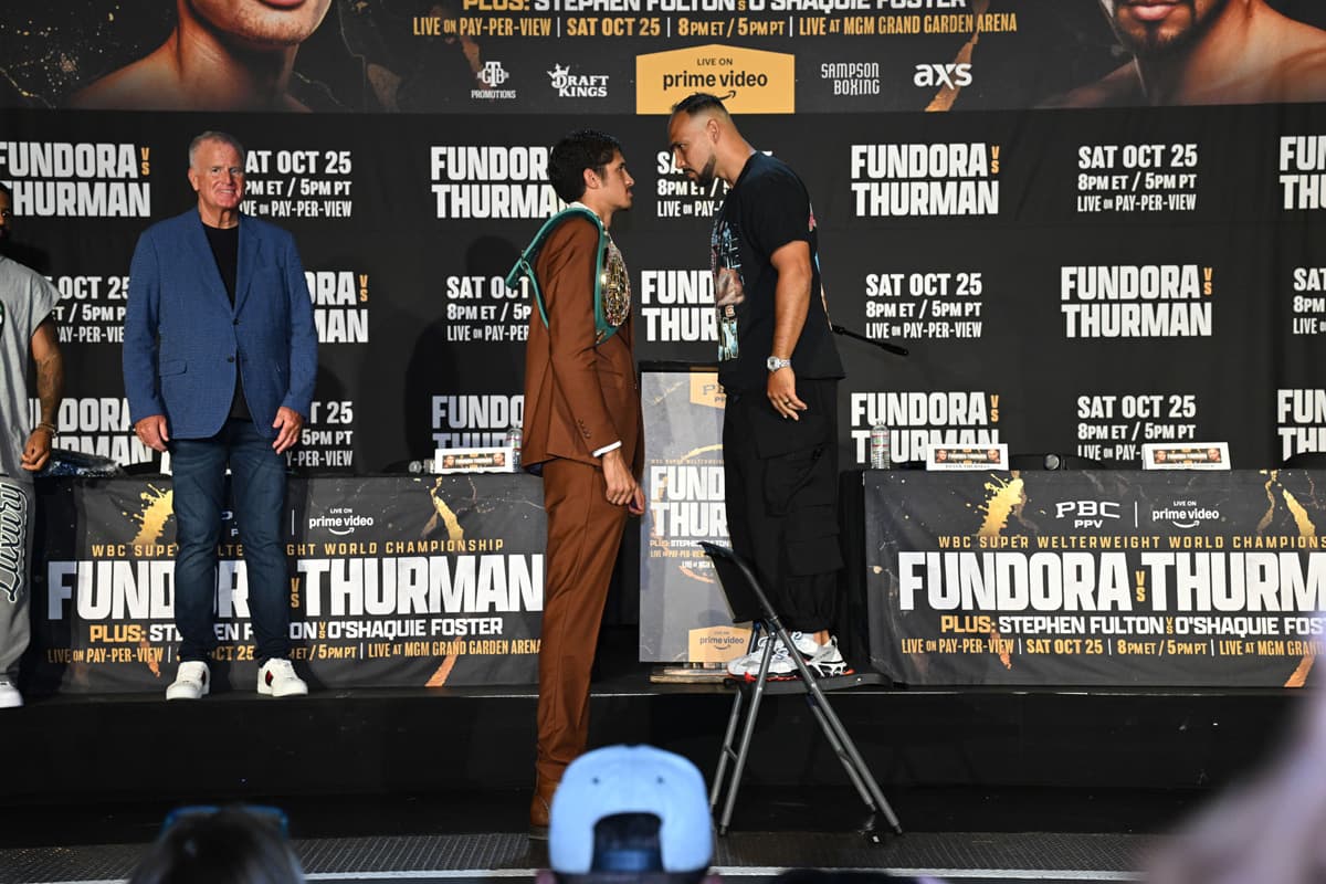 Photos: Sebastian Fundora and Keith Thurman face off at launch press conference - FIGHTMAG