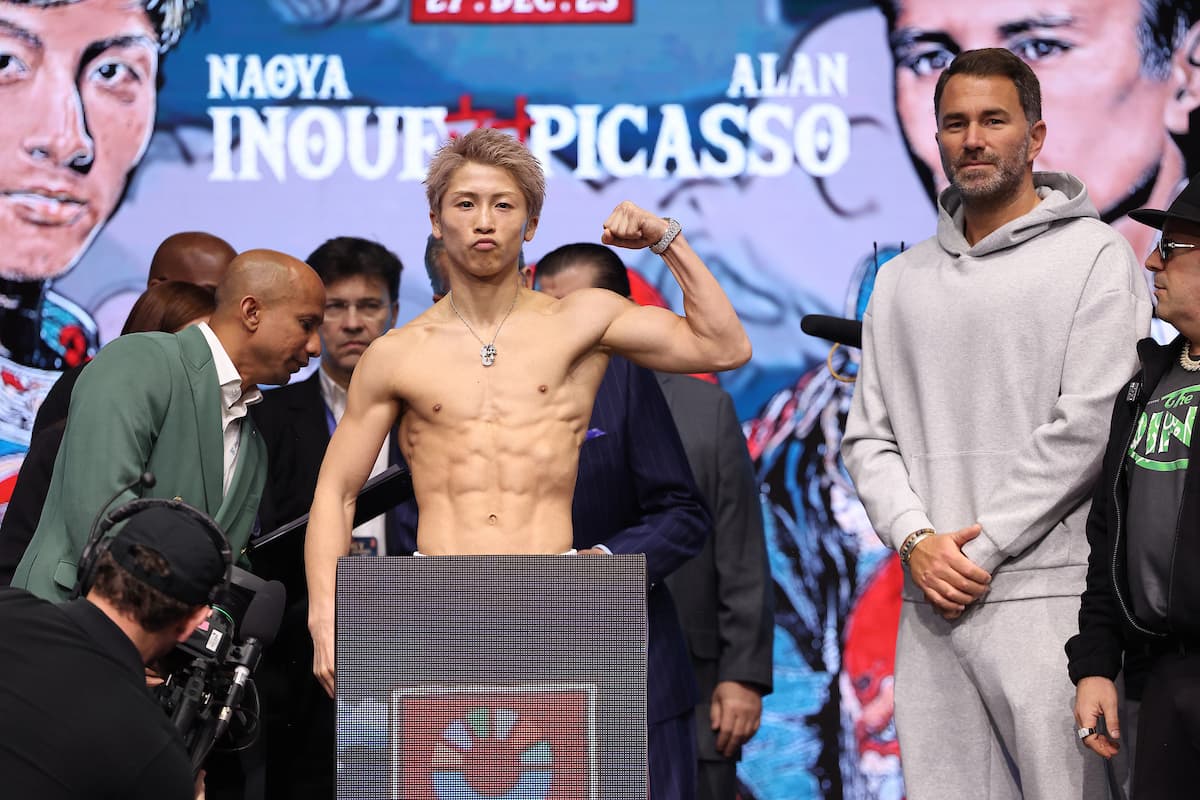 Photos: Inoue and Picasso make weight for 122-pound title - FIGHTMAG