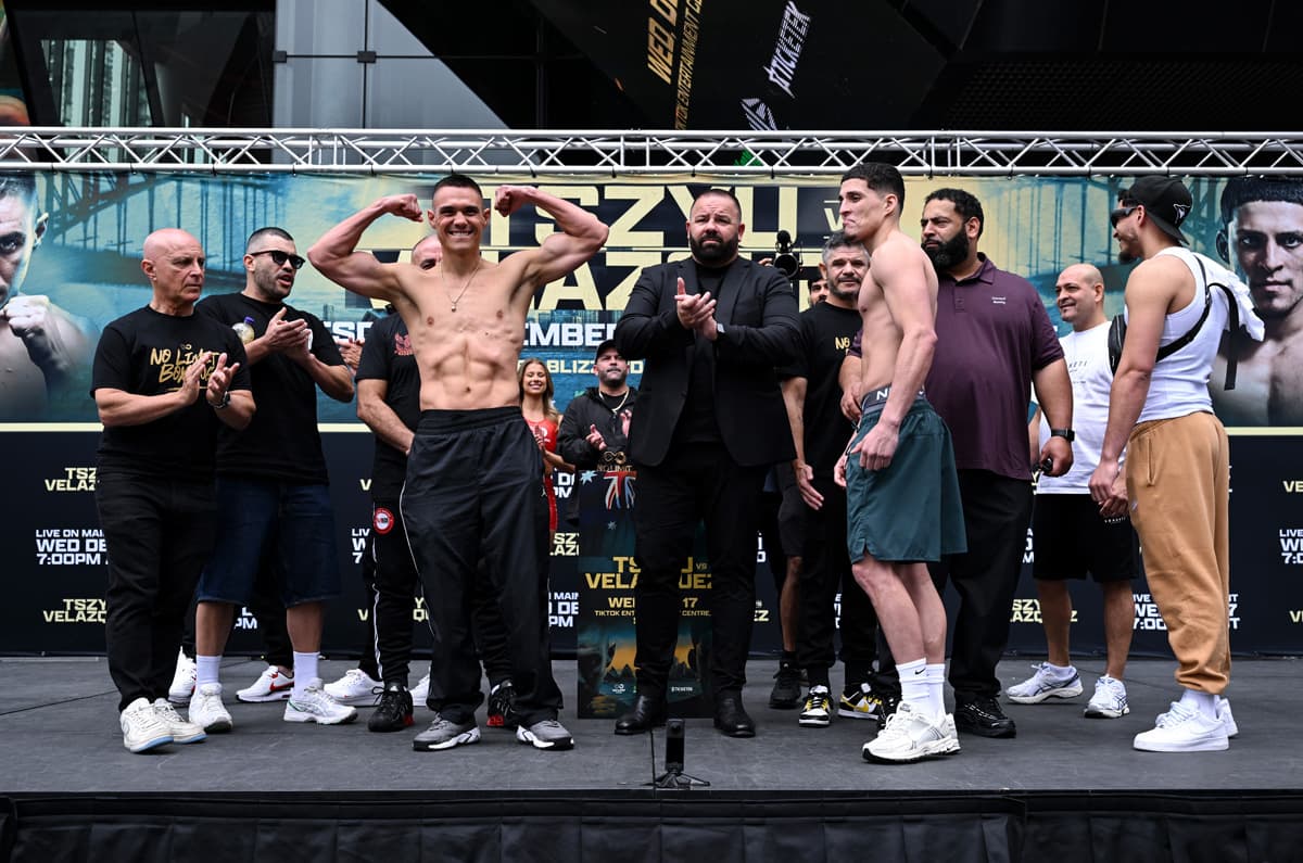 Photos: Tszyu and Velazquez make weight for 154-pound showdown - FIGHTMAG