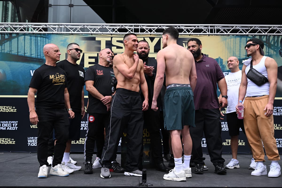 Photos: Tszyu and Velazquez make weight for 154-pound showdown - FIGHTMAG