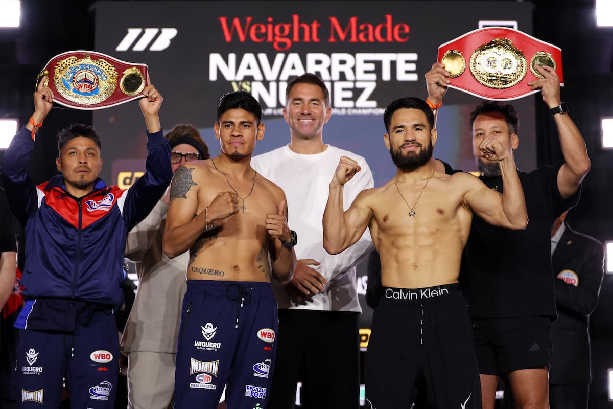 Photos: Navarrete and Nunez make weight for 130-pound unification ...