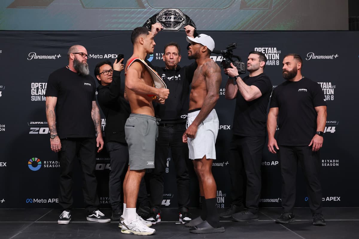 Photos: Opetaia and Glanton make weight for Zuffa Boxing 200-pound ...