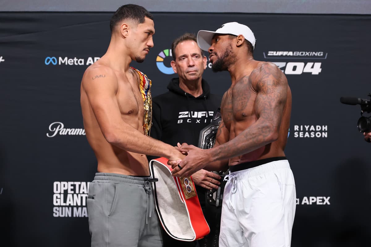 Photos: Opetaia and Glanton make weight for Zuffa Boxing 200-pound ...