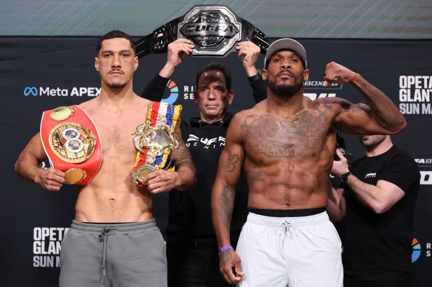 Photos: Opetaia and Glanton make weight for Zuffa Boxing 200-pound ...