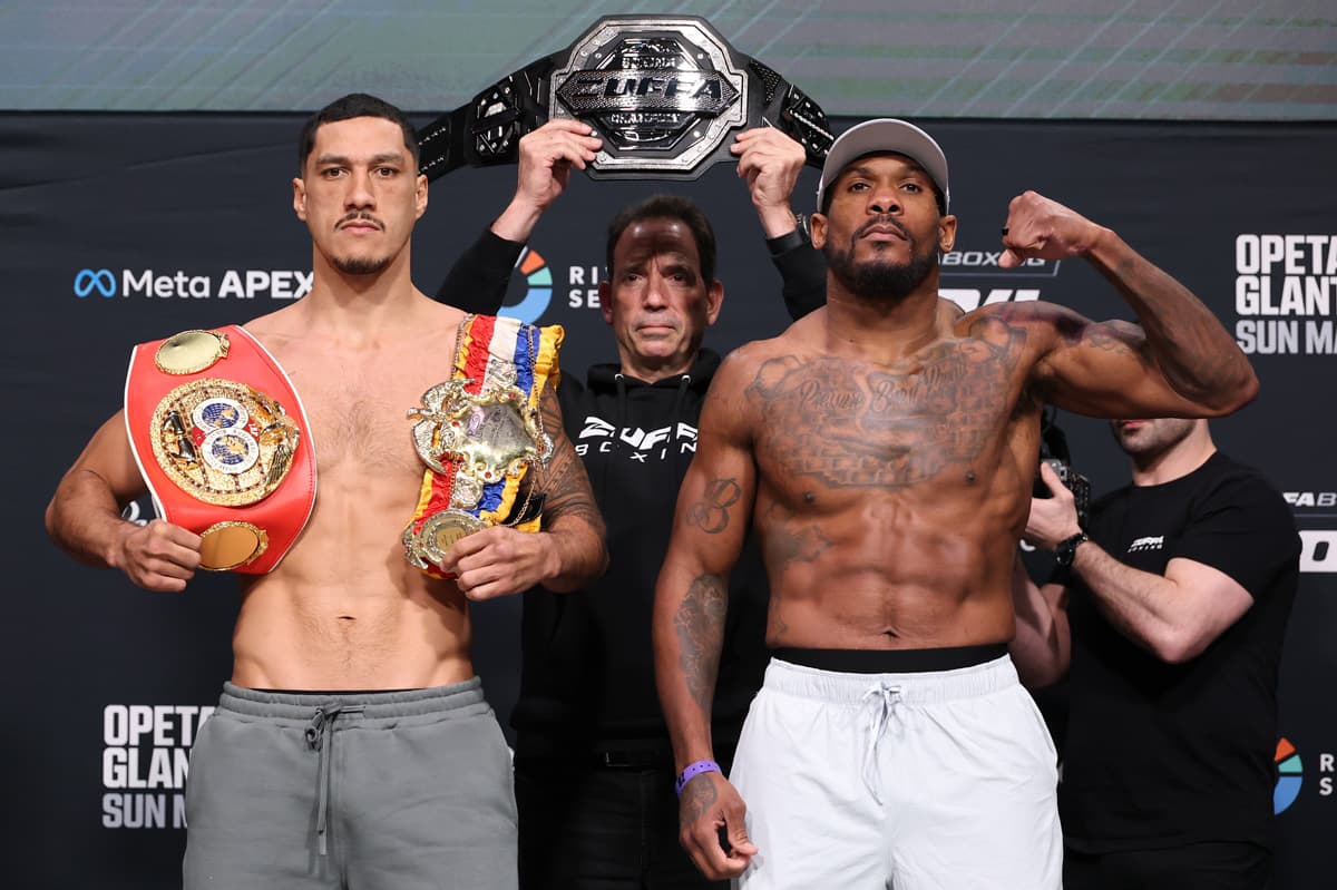 Photos: Opetaia and Glanton make weight for Zuffa Boxing 200-pound ...