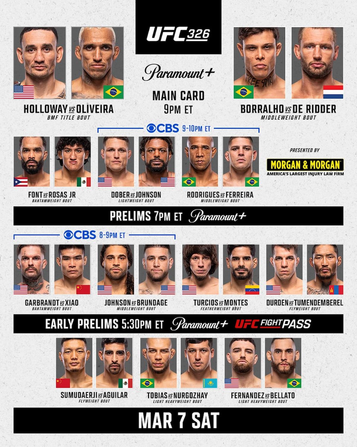 UFC 326 live results: Oliveira claims BMF title in rematch against ...
